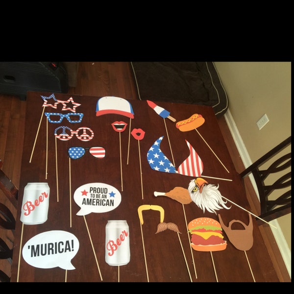 Printable 4th of July Party Photo Booth Props - 4th of July Photo Booth ...