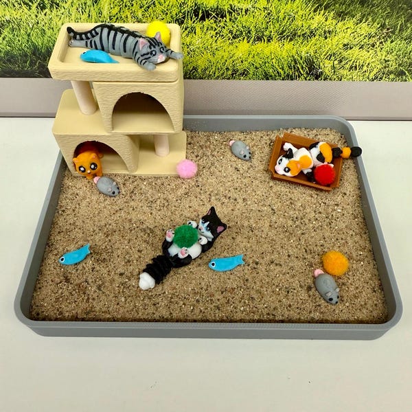 Cat Desk Zen Garden - Cute Cubicle Decor - Mothers Day - Cat Lovers ...