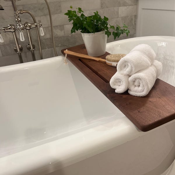 Minimalist Walnut Bath Caddy - Etsy