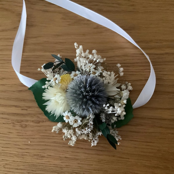 Eucalyptus & Gypsophila Buttonhole/ Rustic Dried Flower Buttonhole ...