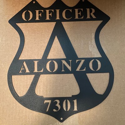 Personalized Police Sign for Home, Metal Wall Art, Police Officer Gifts ...