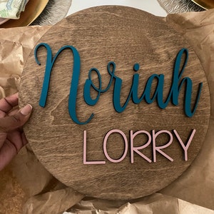 Custom Name Sign Round Baby Name Boy Nursery Sign Baby - Etsy