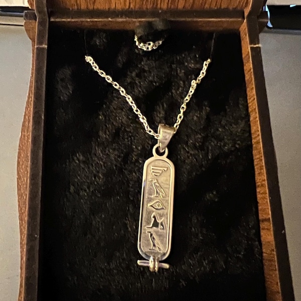 Egyptian Cartouche God Anubis Necklace, Hieroglyph Necklace Jewelry ...
