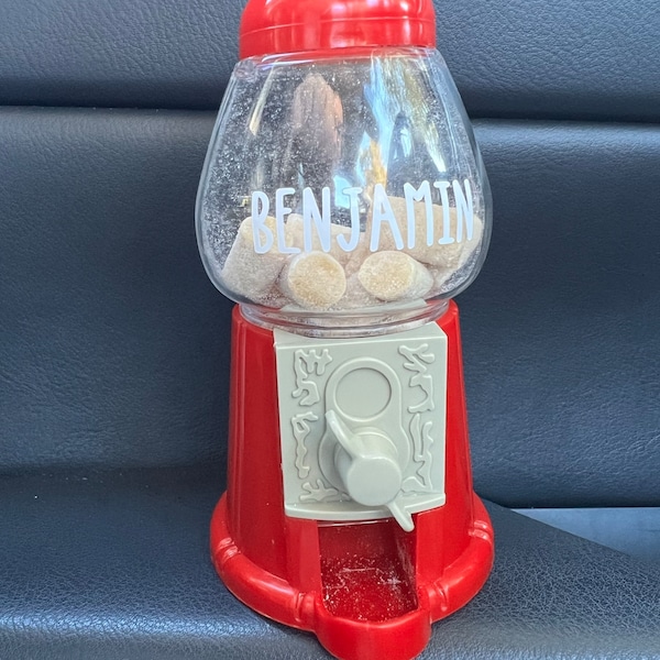 Mini Gumball Machine Candy Dispenser Choice of Color 5" RED Blue YELLOW ...
