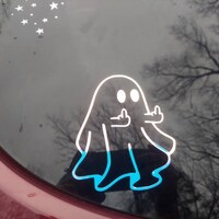 Middle Finger Ghost Decal - Etsy