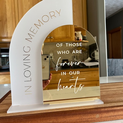 In Loving Memory Wedding Sign Gold Mirror Wedding Memorial Sign Wedding ...