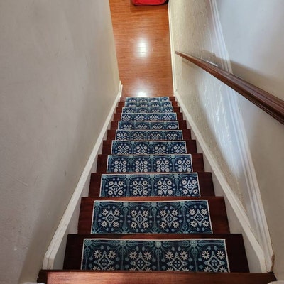 Suzani Style Stair Rug, Boho Stair Treads Carpet, Decorative Stair ...