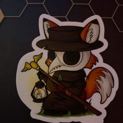 Chibi Plague Doctor Fox 3 Inch Vinyl Sticker Spooky Healer - Etsy