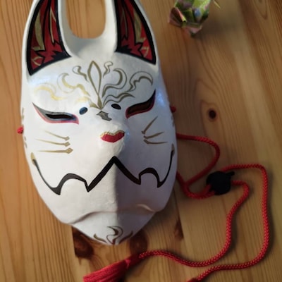 Japanese Traditional Face Fox Mask White KITSUNE - Etsy
