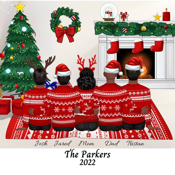 Merry Christmas Family Clipart, Winter Family, Parents and Kids Clipart ...