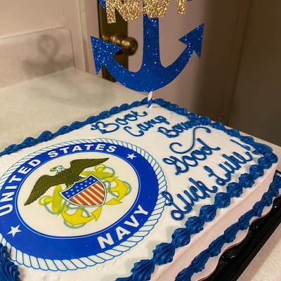 NAVY Anchor Cake Topper or Centerpiece - Etsy