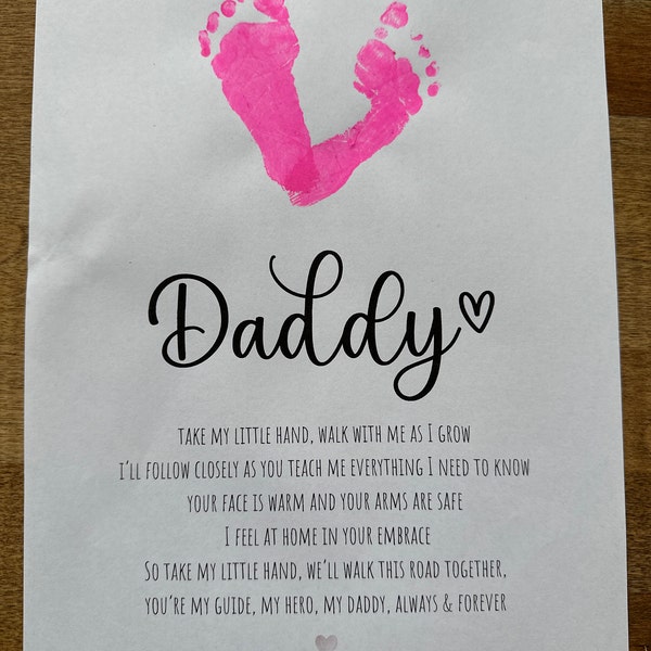 Daddy Handprint Poem, Father's Day Handprint Art, Valentines Handprint ...
