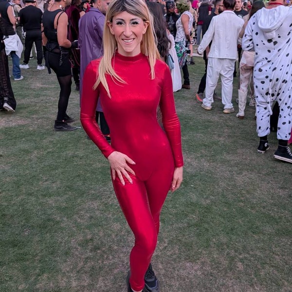 Hologram Iridescent Gold Catsuit Spandex Jumpsuit Shimmering Glitter ...