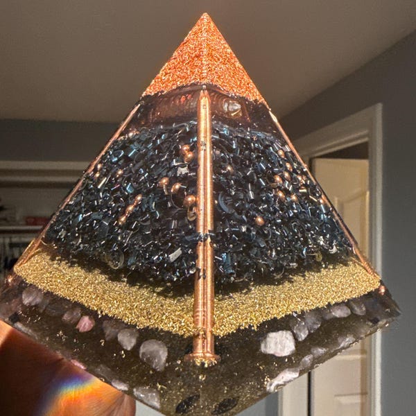 Orgonite Shungite Pyramid for Meditation Gift Energy Balancing Crystal ...