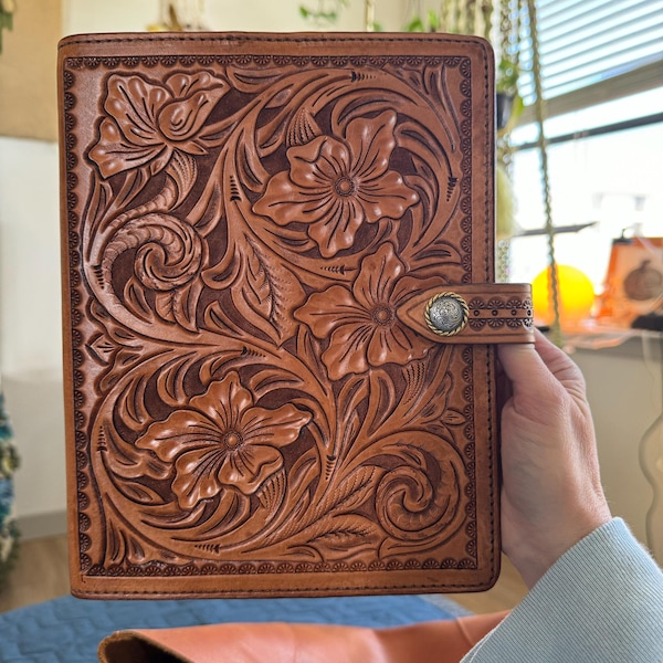 Hand Tooled Leather Day Planner - Etsy