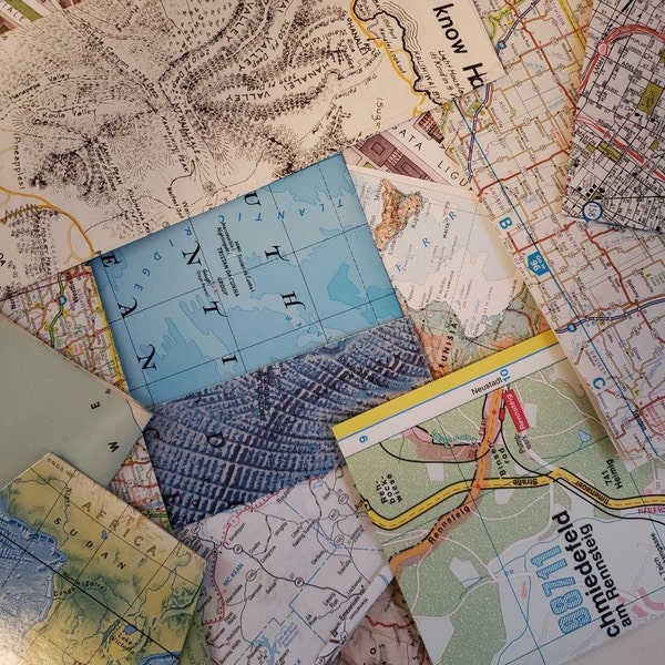 MAP Pages / 20 Pc. Vintage Map Scrap Pack / Map Scrap Kit DIY for ...