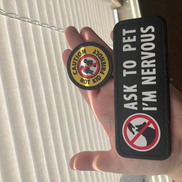 Working Dog Do Not Pet Double Sided Leash Wrap Pink Dog Patch Set With VELCRO ® Brand Hook ...