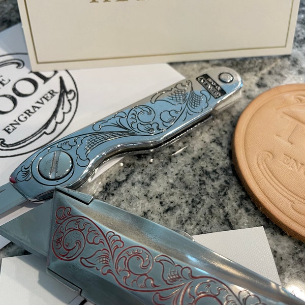 Hand Engraved Retractable Utility Knife - Etsy