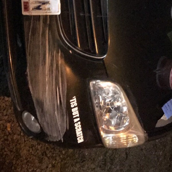 Tis but A Scratch Funny Bumper Sticker Vinyl Decal Accident JDM Sticker ...