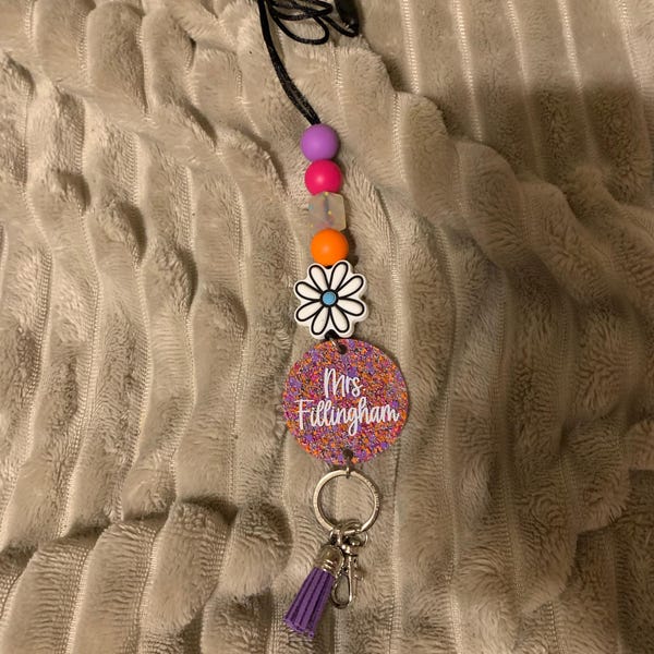 Groovy Sparkly Lanyard - Personalized Lanyard for Badge - 80's Lanyard ...