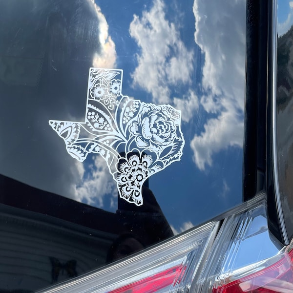 Texas Decal | Vinyl Decal | Car Window Decal | Texas Rose | Texas ...