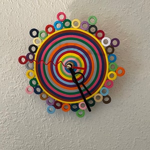 Wall Clock Paper Clock Colorful Clock First Anniversary - Etsy