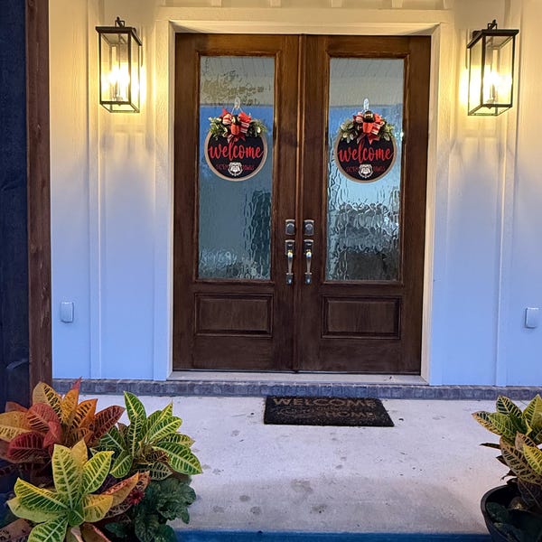 Georgia Door Wreath | Front Door Decor | UGA Door Hanger | Front Door ...