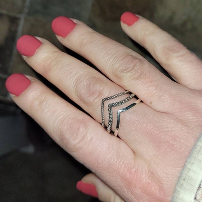 Triple Chevron Ring, Boho Ring, Sterling Silver Ring for Women ...