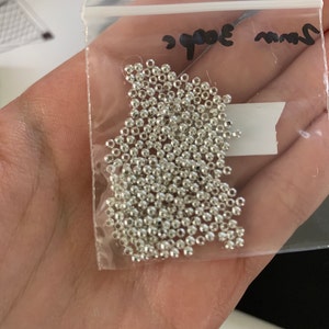 300pc, 2mm Beads, 2mm Sterling Silver Beads, Polished Plain Beads ...