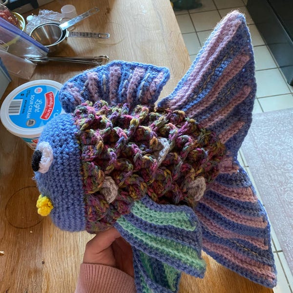 Bobble Fish "eddy", DIY Crochet Pattern, PDF German & English, Instant ...