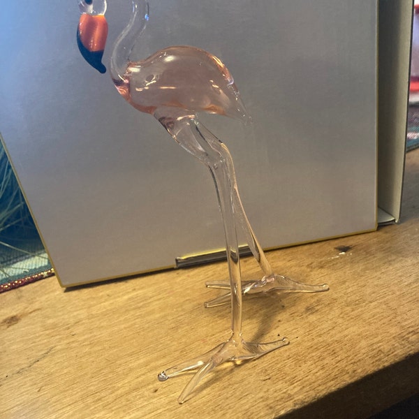 Blown Glass Flamingo Figurine - Flamingo Statue - Last Minute Birthday ...