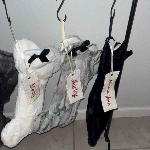 Plaid Cat Stockings - Rustic Plaid Fish Shaped Stockings for Cats ...