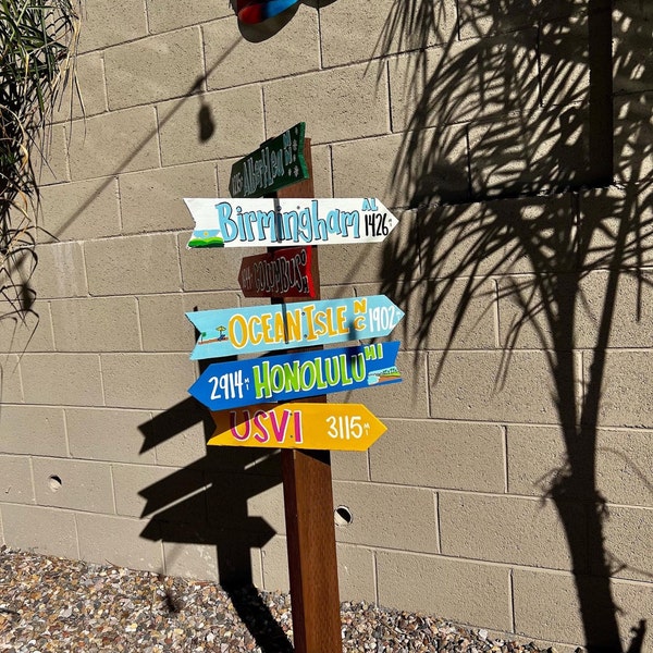 Custom Coastal Directional Signs! Set of 5 Signs - Etsy