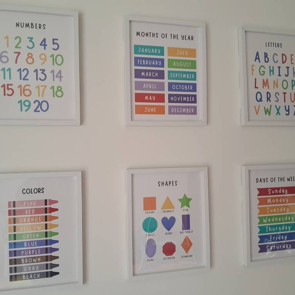 21 Preschool Educational Bundle Posters Set Playroom Rules Sign ...