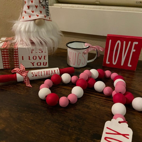 Valentine's Decor Bundle, Pink, Set of 3, Valentine Tiered Tray ...