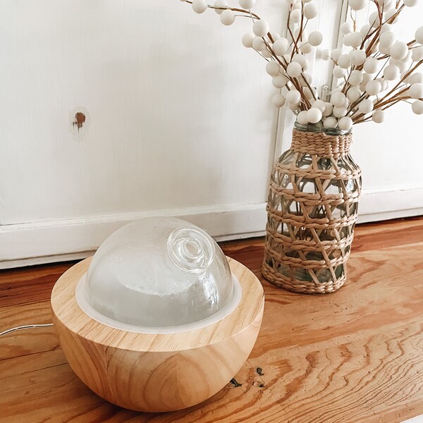 Willow | Glass Dome & Wood Grain Diffuser | Essential Oil Diffuser - Etsy
