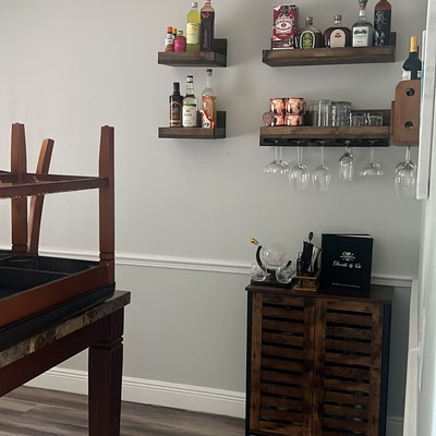 Wood Wine Rack Shelves the Ryan Wall Mounted Shelf & - Etsy