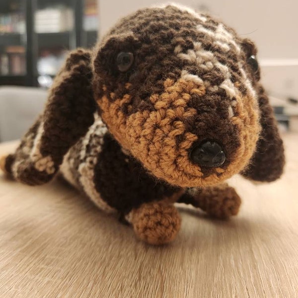 Dapple Dachshund Dog Amigurumi Crochet Pattern, PDF File Format ...