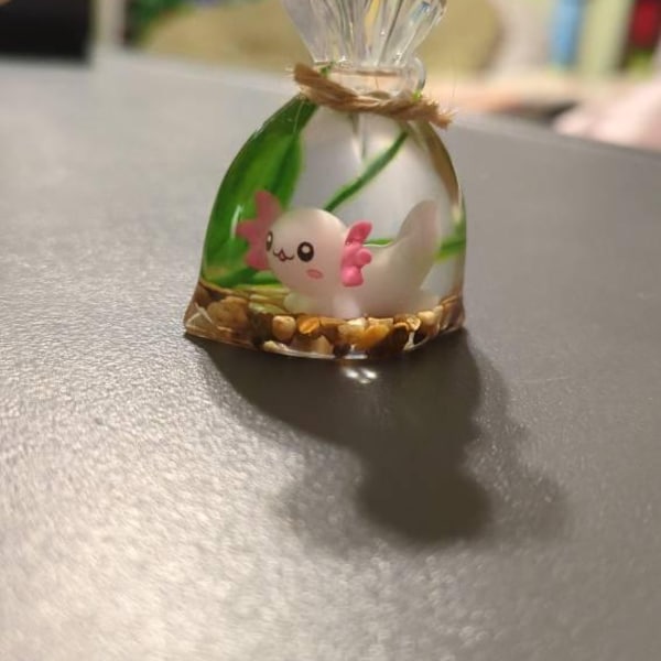 Tiny Handmade Resin Bagged Axolotl Figurine | Kawaii Paperweight | Cute ...