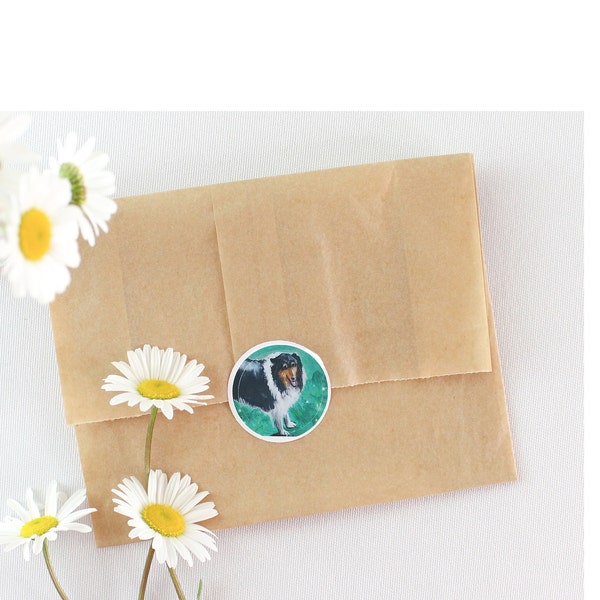 Favor Sticker Mockup Round Sticker Wild Daisy Round Tags Favor Bag Mock ...