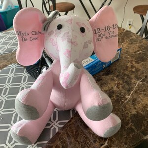 Memory Elephant // Keepsake Elephant // Custom Order Stuffed Elephant ...