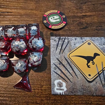 Dinosaur Island Exclusive 11 Dice Set T-rex and Friends Dinosaur Themed ...