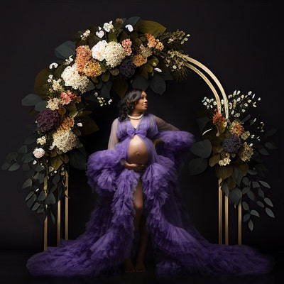 Purple Floral Wall Art Textures, Digital Backdrops, Maternity Backdrop ...