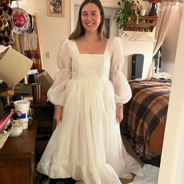 Maria Long Organza Wedding Dress, Second Wedding Dress, Engagement ...