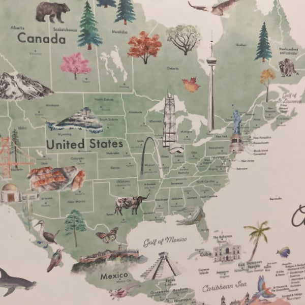 Pastels Educational World Map Wall Decal | Playful Nursery Decor | Kids ...