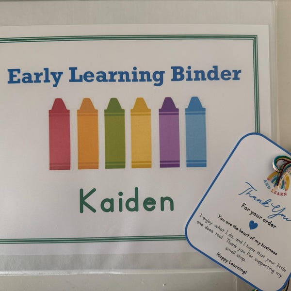 Kindergarten-1st Grade Learning Binder Ages 5-7 - Etsy