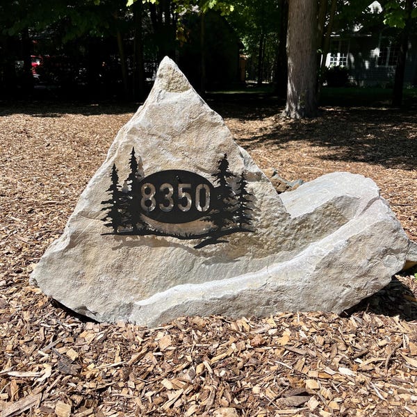 Metal Mountain House Number Sign | Mountain Address Sign | Modern ...