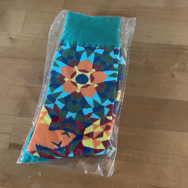 Bohemian Floral Socks | 5 Colors | Teal Blue Green Beige Mustard ...