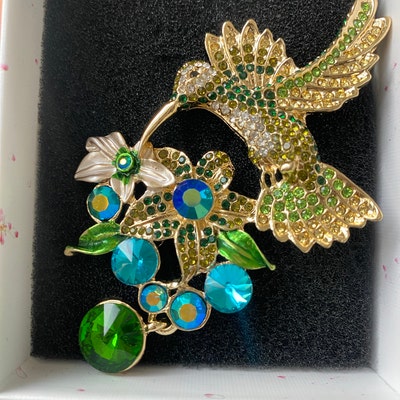 Prom Jewelry Gorgeous Flower Brooch Pin Pendant Rhinestone Crystal ...