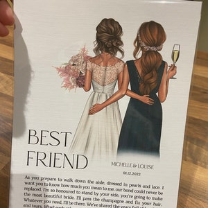 Best Friend Bride Wedding Poem Digital Print Gifts for Bride - Etsy Ireland